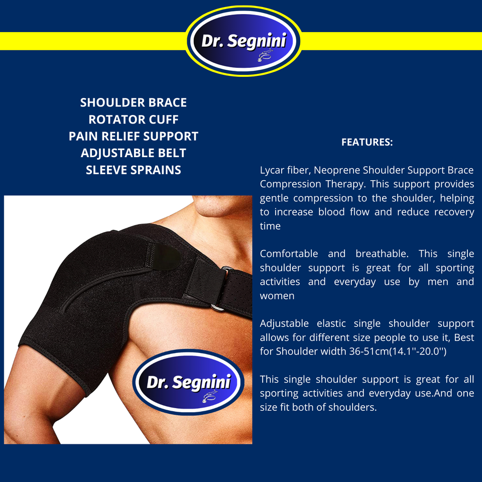 SHOULDER BRACE ROTATOR CUFF PAIN RELIEF SUPPORT ADJUSTABLE BELT SLEEVE ...