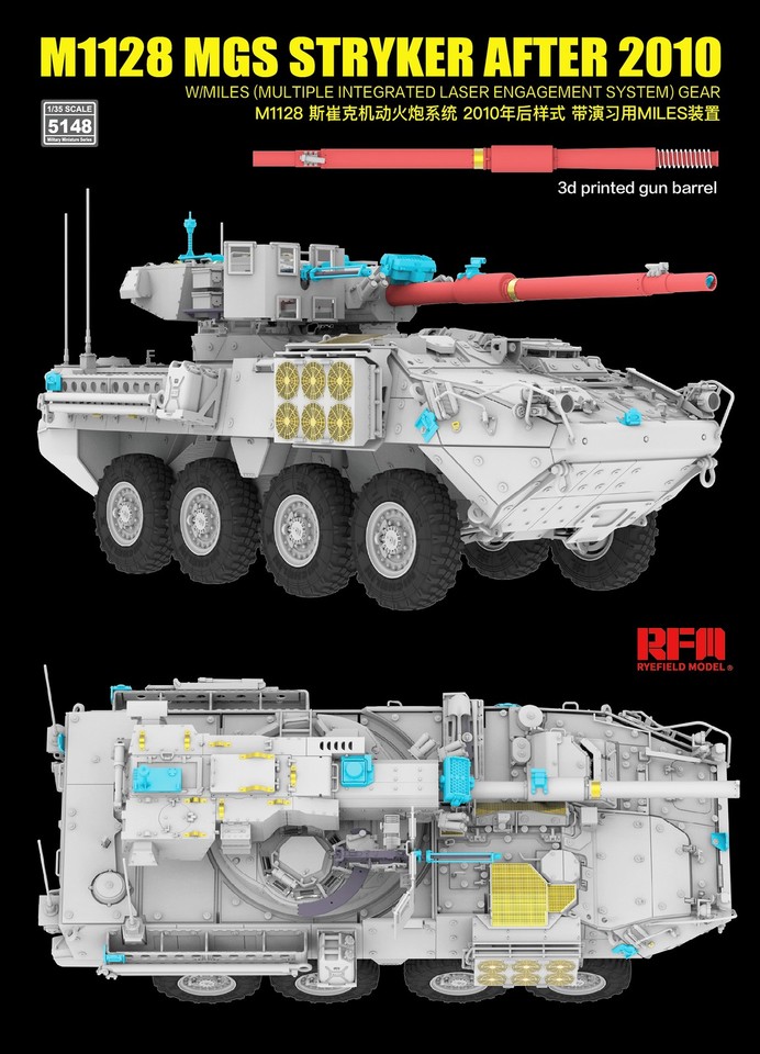 RYE FIELD 5148 1/35 M1128 MGS Stryker After 2010 w/MILES Gear Model Kit ...