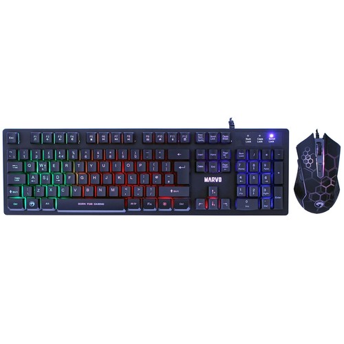 Marvo Scorpion KM409 Gaming Keyboard and Mouse Bundle, 7 Colour LED ...