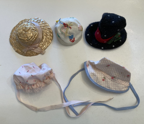 Lot of 5 Vintage Doll Hats and Bonnets for 8 inch dolls | eBay