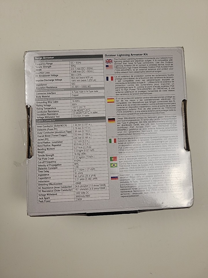 Trendnet TEW-ASAL1 WiFi Antenna Lightning Arrestor Kit Outdoor NIB | eBay