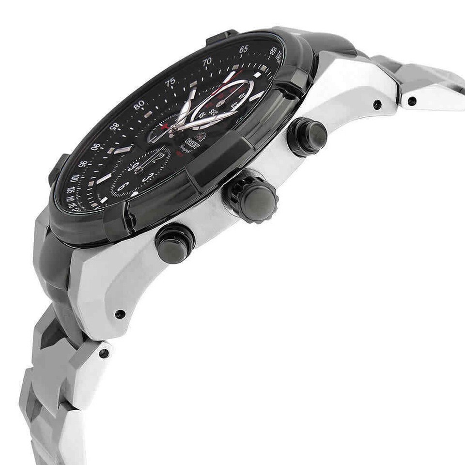 Orient FTT0J002B Chronograph Quartz Black Dial PVD Stainless Steel Men ...