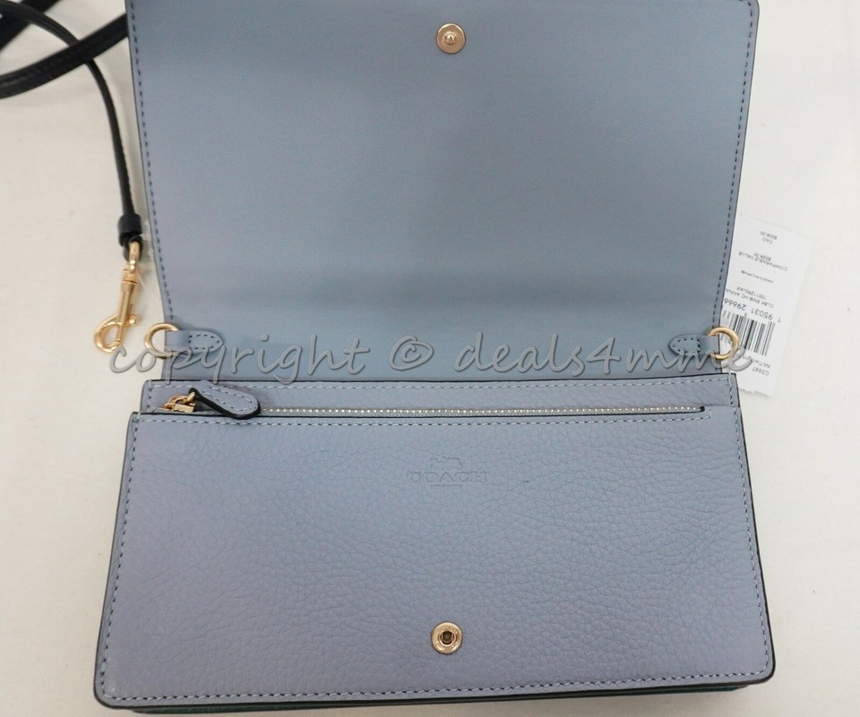 Coach C5887 Anna Fold-over Clutch Crossbody In Color-block With Horse ...