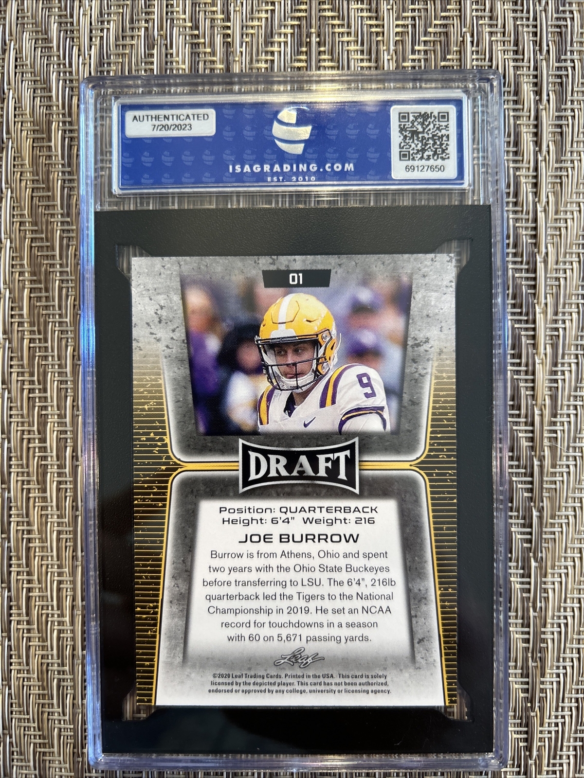2020+Leaf+Draft+-+%2301+Joe+Burrow+%28RC%29 for sale online | eBay