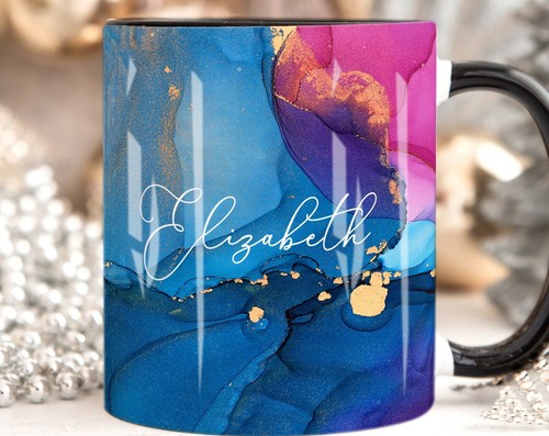Blue Marble Mug Personalised Mug Custom Name Cup Coffee Tea Cup Gift ...