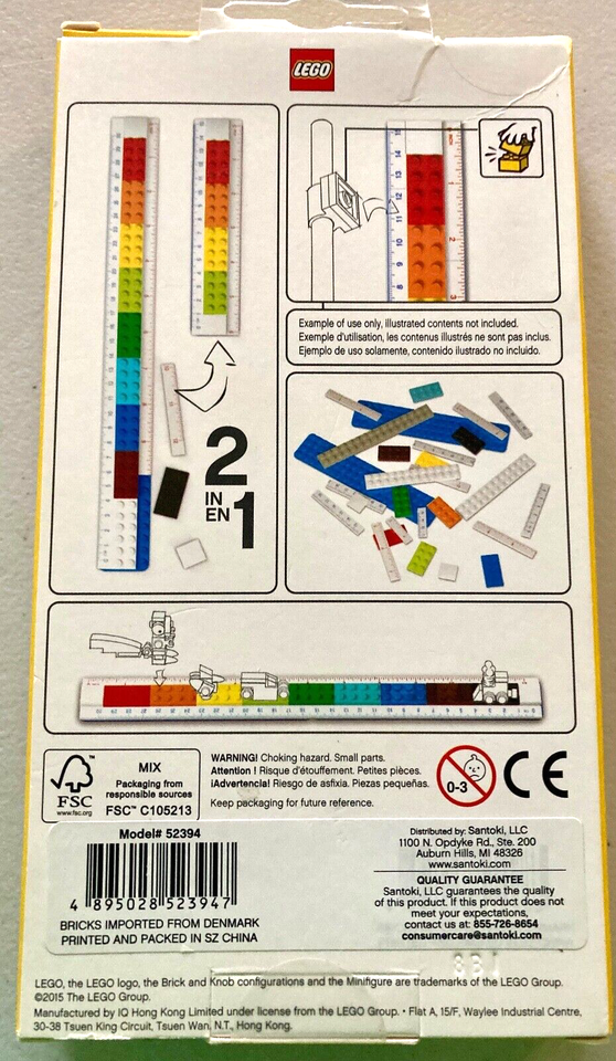 LEGO 6" - 12" Buildable Ruler Model# 52394 Yellow-NEW IN SEALED BOX | eBay