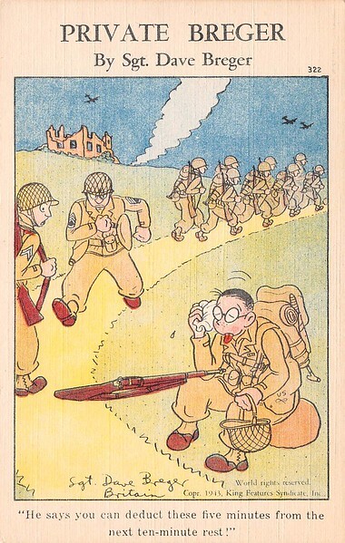 Deduct Five Minutes Sergeant Dave Breger Private Graycraft Card linen ...