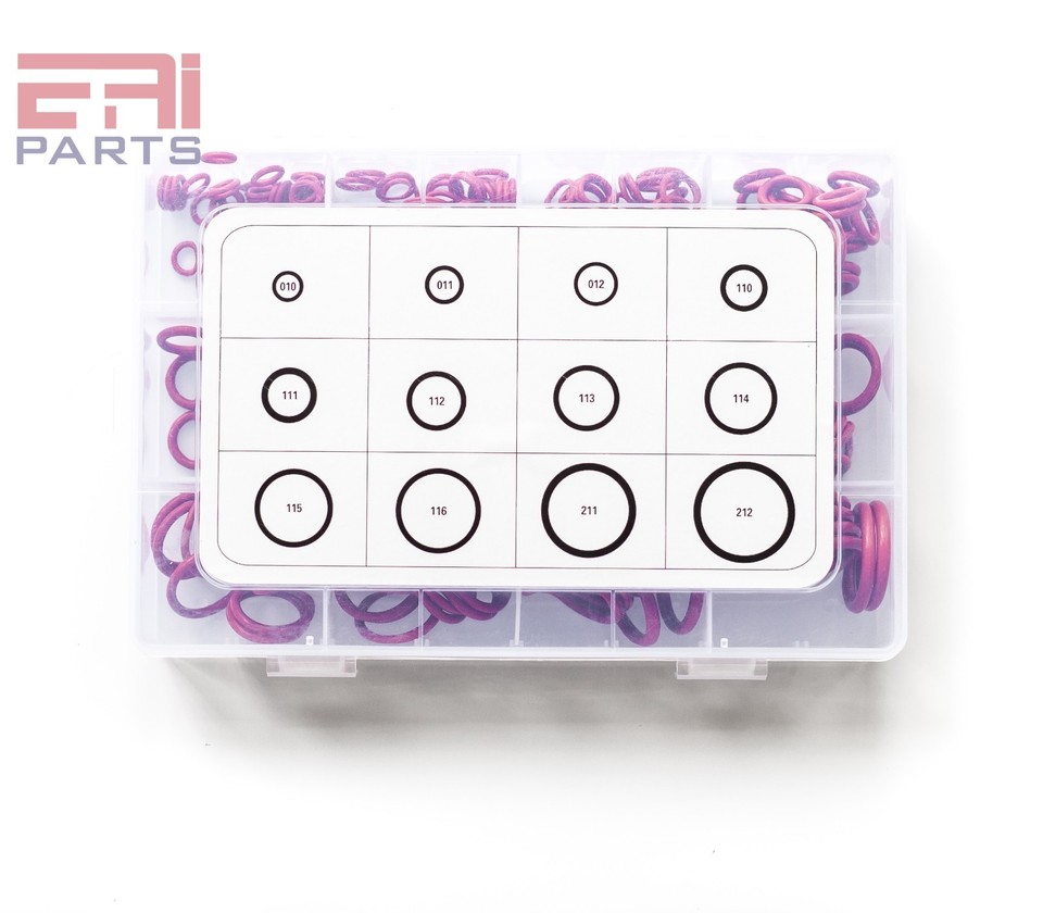 EAI Silicone O-Ring Kit Assortment, Rust Red, (12 Sizes, Total 200pcs ...