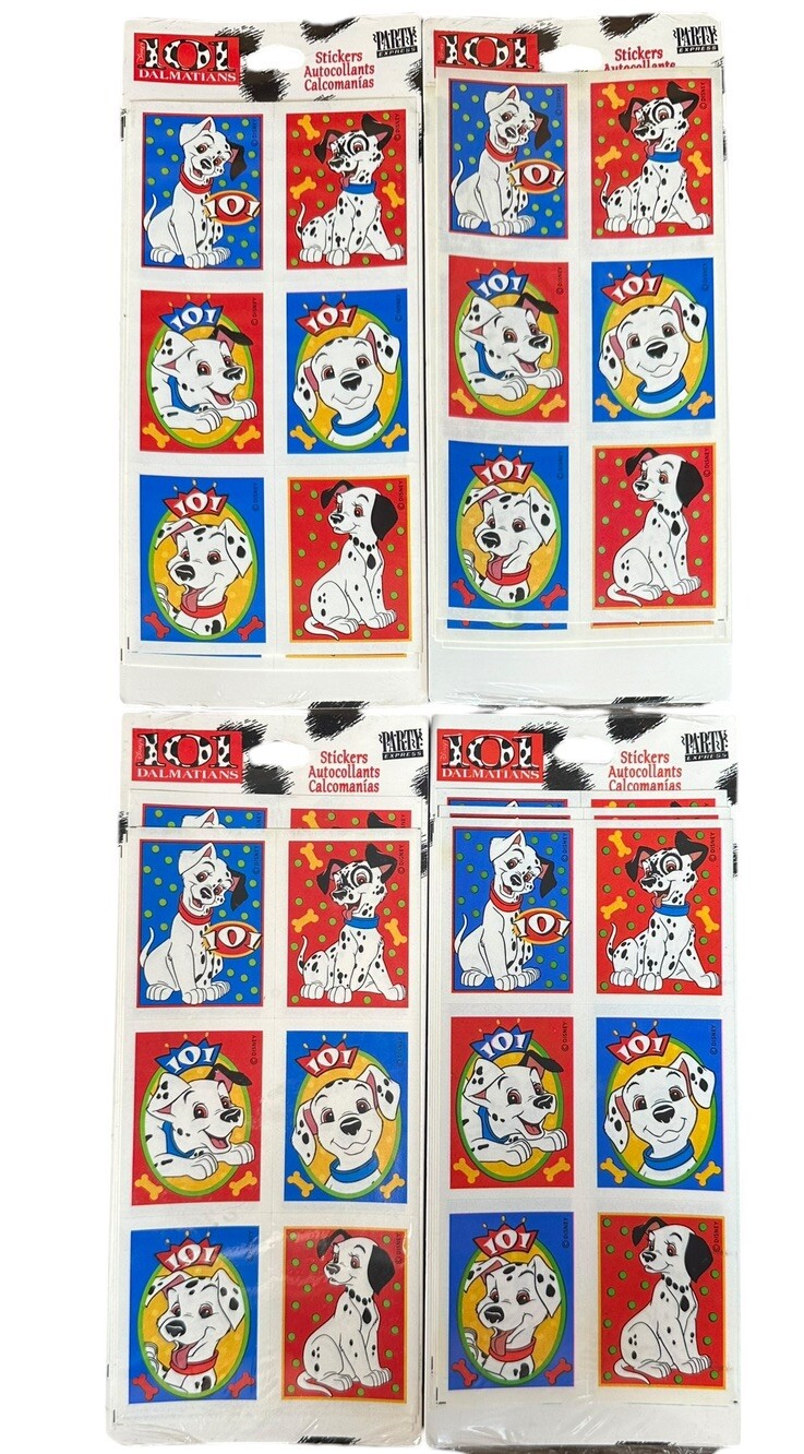Disney 101 Dalmations Party Express Stickers Vintage 1990s 16 Sheets ...