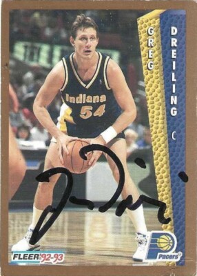 Autographed Signed 1992-93 Fleer #349 Greg Dreiling Indiana Pacers | eBay