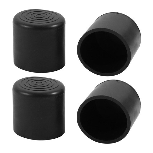 4pcs 25mm Dia Black PVC Rubber Round Chair Leg Insert Floor Cover ...