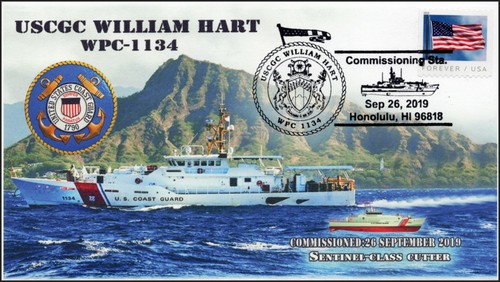 19-289, 2019,USCGC William Hart, , Pictorial Postmark, Event Cover, WPC ...
