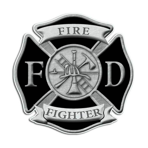 Blsck Firefighter Maltese Cross Sticker Fire Department Shield IAFF ...