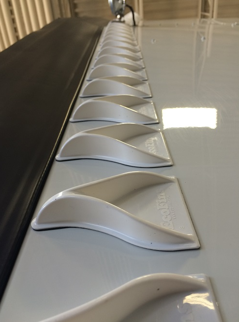 EcoFins White Stick-on Vortex Generator Semi Truck Trailer Fuel Economy ...