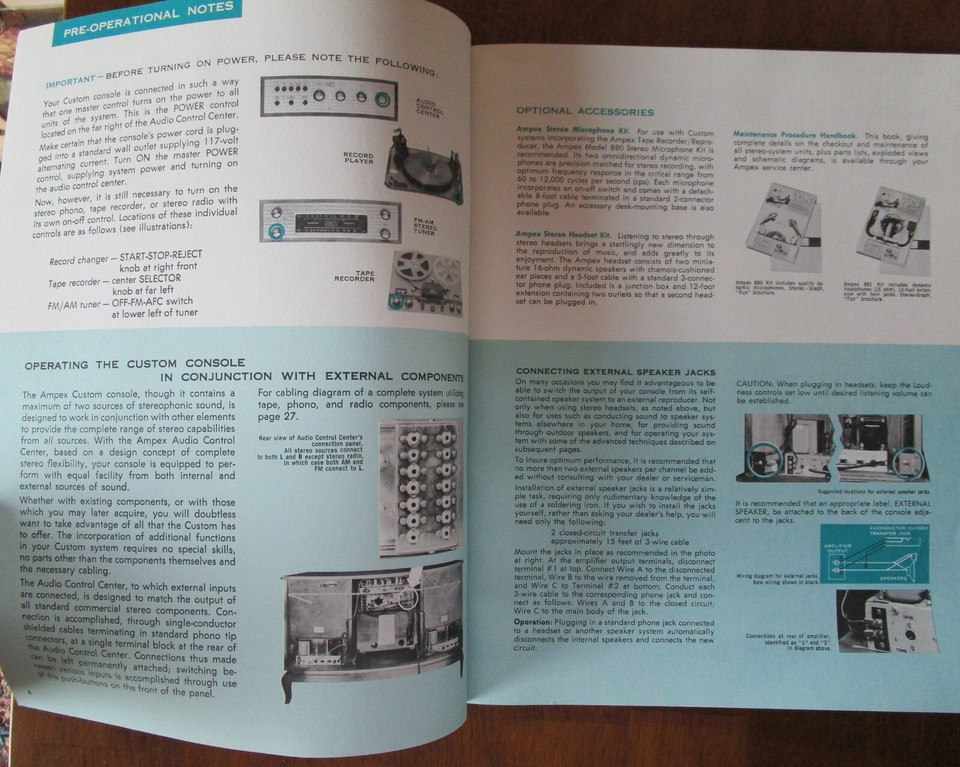 VINTAGE AMPEX REFERENCE CUSTOM HOME MUSIC SYSTEMS MANUAL BOOK | eBay