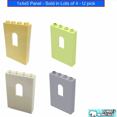 Lego 1x4x5 Panel Wall with Window Building Parts Castle White Tan House ...