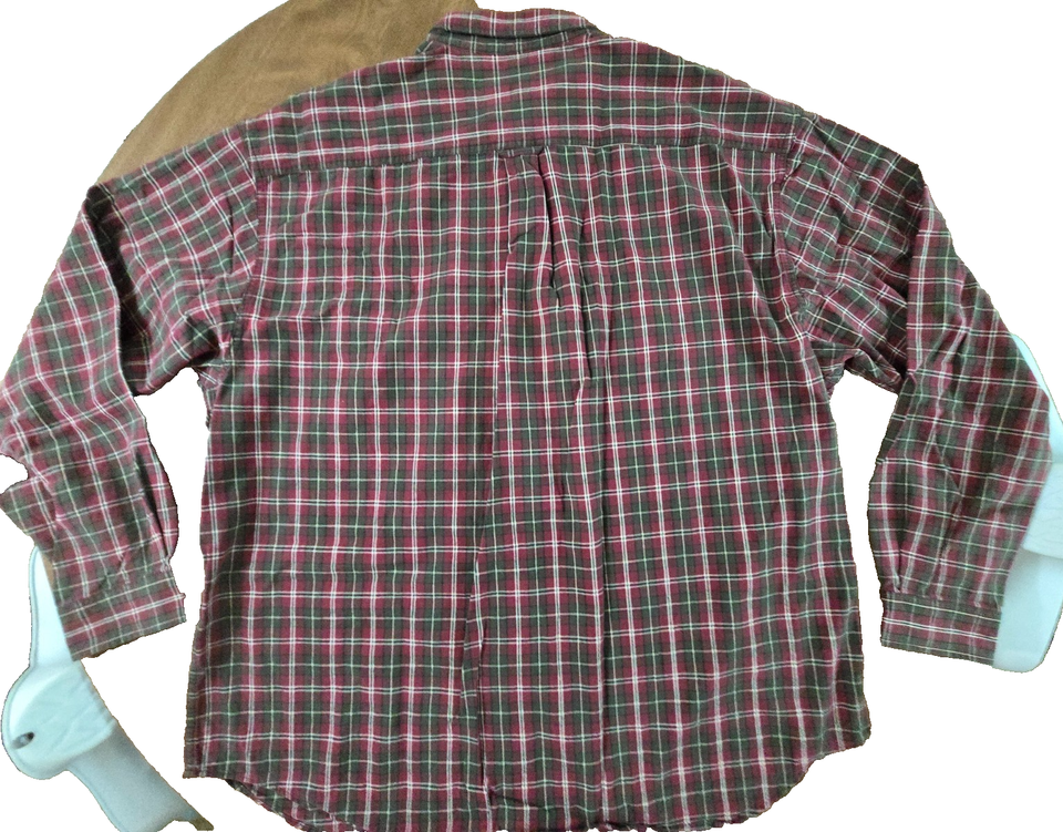 Eddie Bauer Shirt Men's 2XL Green Red Plaid Vintage Button Pockets ...