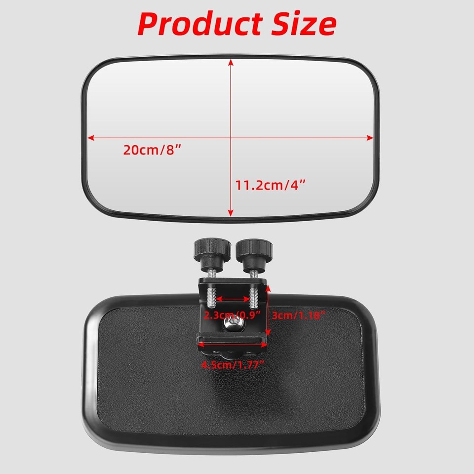 Boat Rear View Mirror, 8" W x 4" H Marine Mirror for Ski Boats Pontoon ...