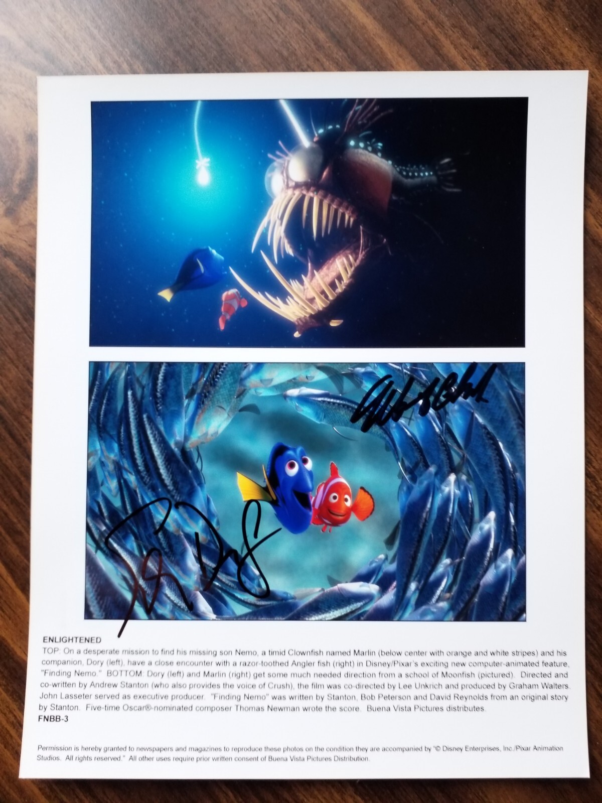 ALBERT BROOKS & ELLEN DEGENNERES SIGNED AUTOGRAPH 8X10 PHOTO - FINDING ...