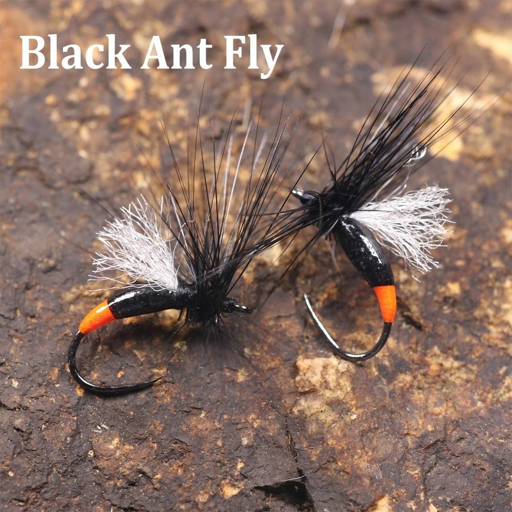 6pcs #12 Blood Ant Fly Black Hackle Ant Dry Fly Barbless Hook ...