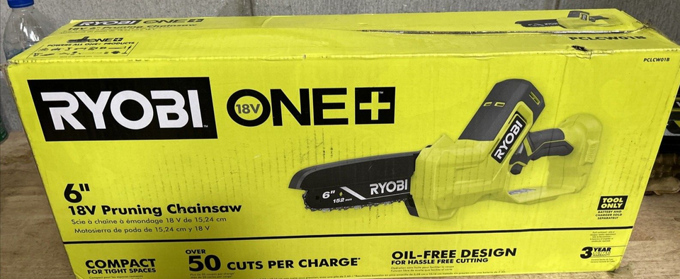 Ryobi ONE 18V 6" Pruning Chainsaw - PCLCW01B FREE SHIPPING (TOOL ONLY ...