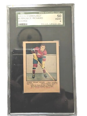 1951-52 PARKHURST MAURICE RICHARD RC ROOKIE #4 SGC 50 Sharp Corners ...