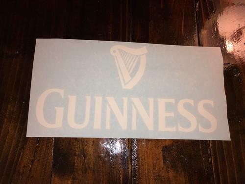 Guinness Stout Vinyl Sticker Decal 12” Gloss White Beer Drink Bar Harp ...