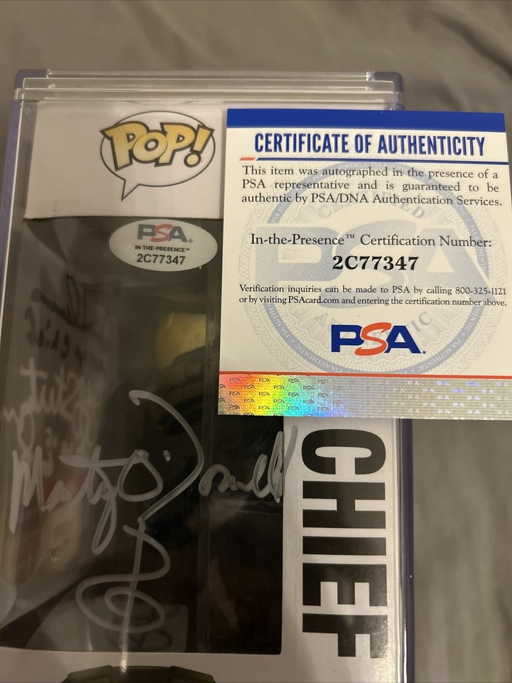 Gold Master Chief Funko Pop #03 PSA Certificate SIGNED! 3 Signatures ...