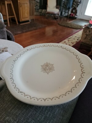 Edwin M. Knowles Oval Platter 13" Platter Semi Vitreous Gold Trim 46-11 ...