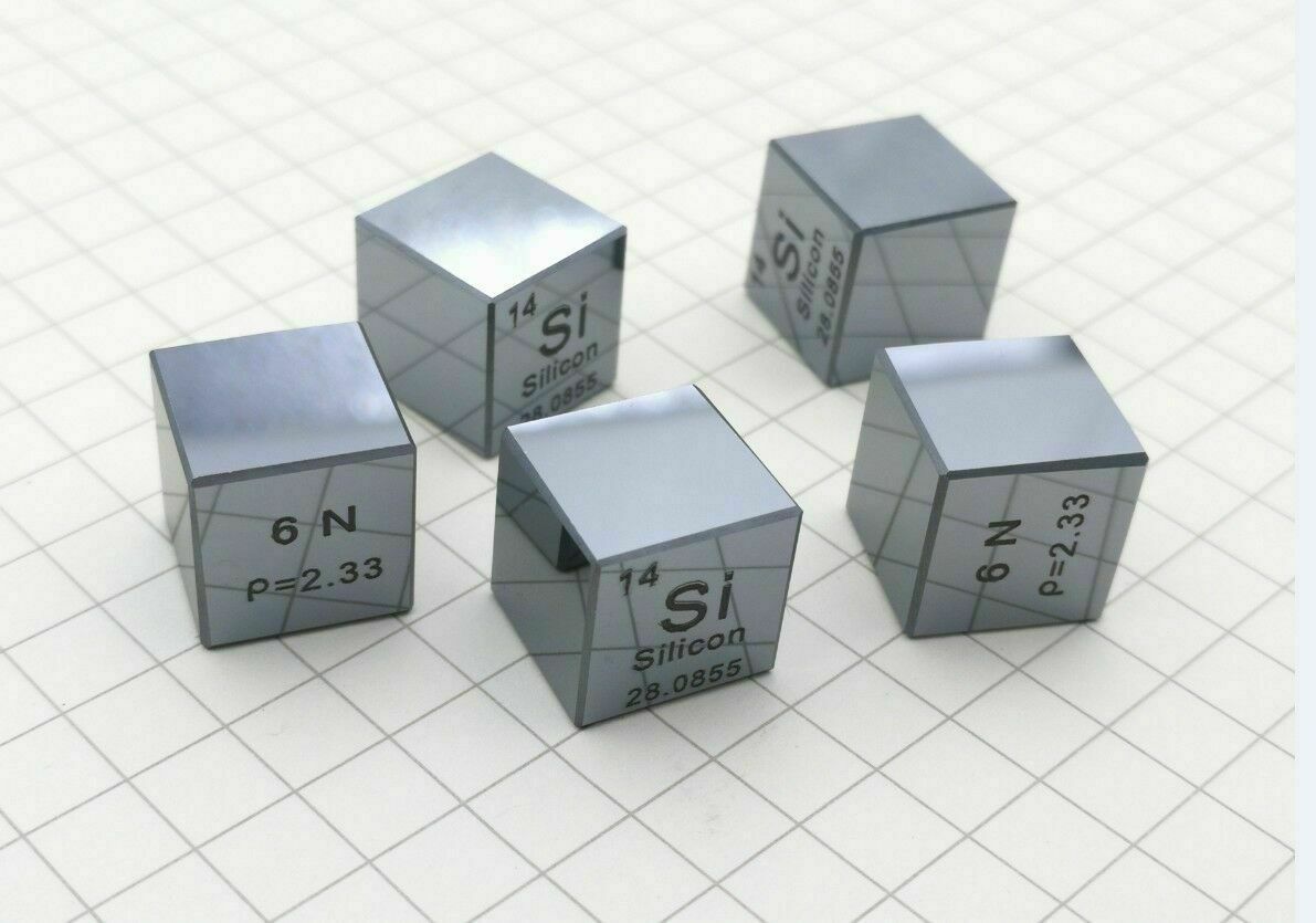 1x 99.9999% Pure Monocrystalline Silicon Si 10mm Cube Carved Element ...