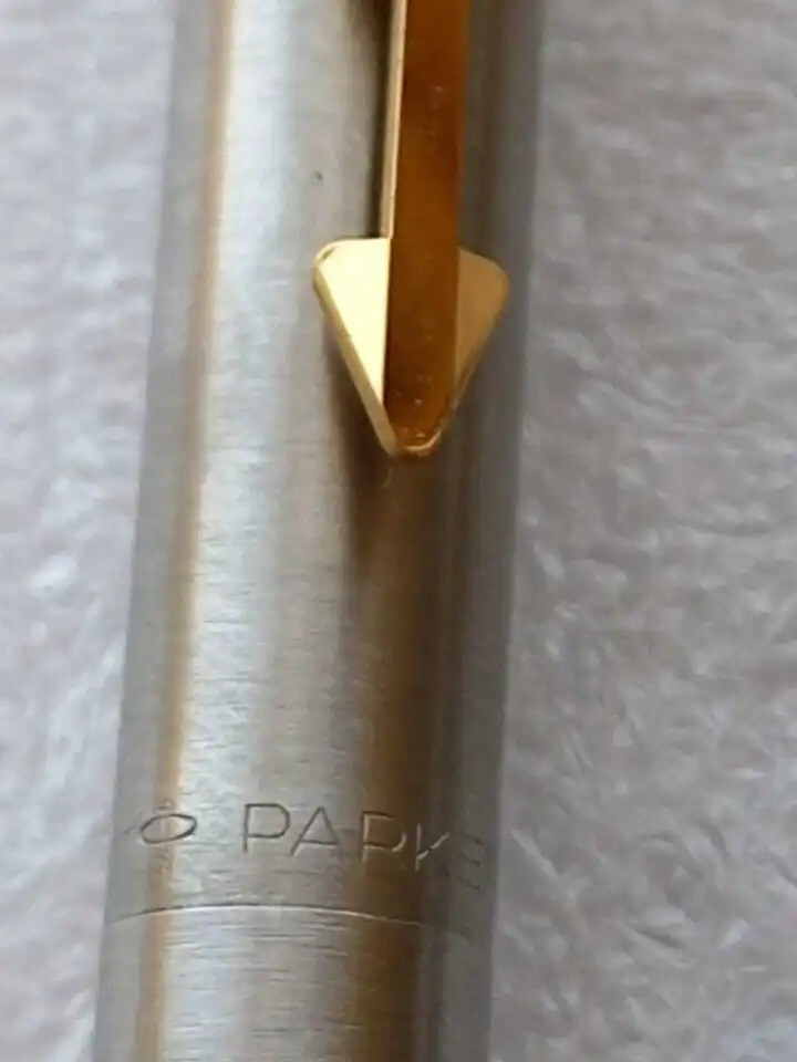 Vintage rare Parker UK Fountain Ball point pen refill Set Chrome Golden ...