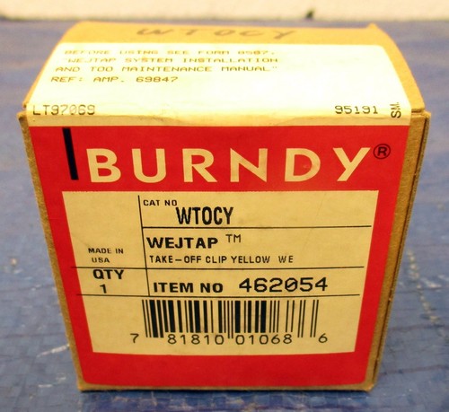 Burndy WTOCY 462054 Use WPBB - Removal Clip, Taps, Yellow Coded, Clip ...