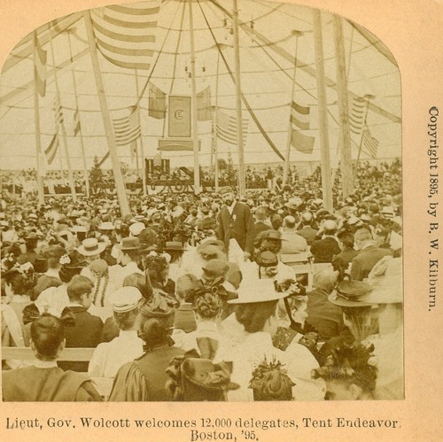 Boston MA: Lieut. Gov. Wolcott, 12,000 Delegates Tent Endeavor 1895 ...
