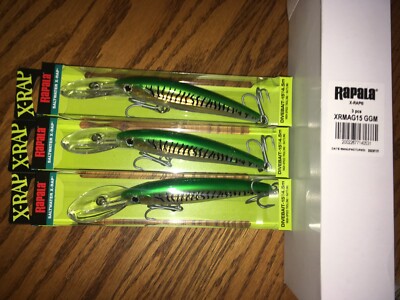 RAPALA X-RAP MAG 15---3 GOLD GREEN MACKEREL COLORED FISHING LURES | eBay
