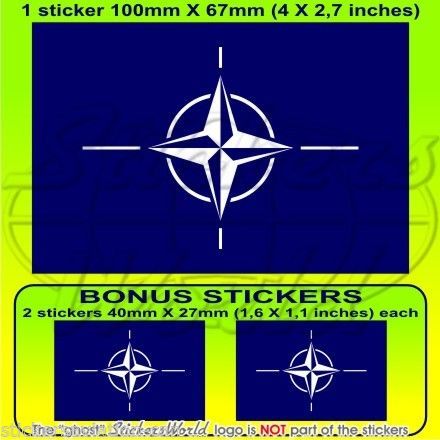 NATO Flag OTAN North Atlantic Alliance Vinyl Decal Sticker, 4"(100mm ...