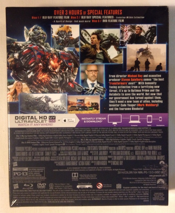 TRANSFORMERS: AGE OF EXTINCTION Blu-ray/ DVD/ Digital/ Limited Edition ...