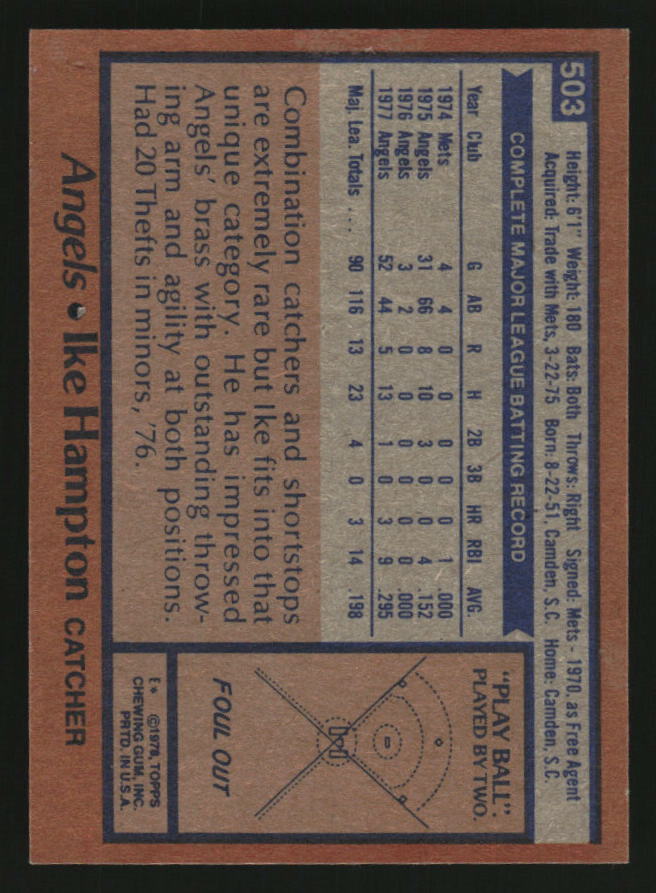 1978 Topps #503 Ike Hampton Rookie | eBay