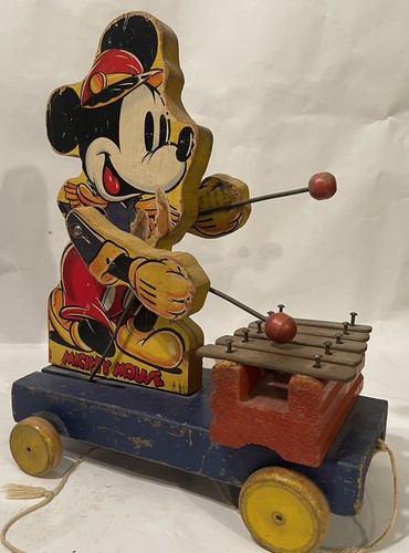 Vintage Wooden Fisher Price Mickey Mouse Xylophone Pull Toy 1939 | eBay