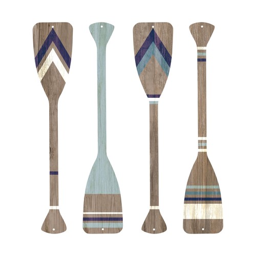 4 Pcs Metal Paddle Home Wall Decor Nautical Canoe Oar Wall Art Decor ...