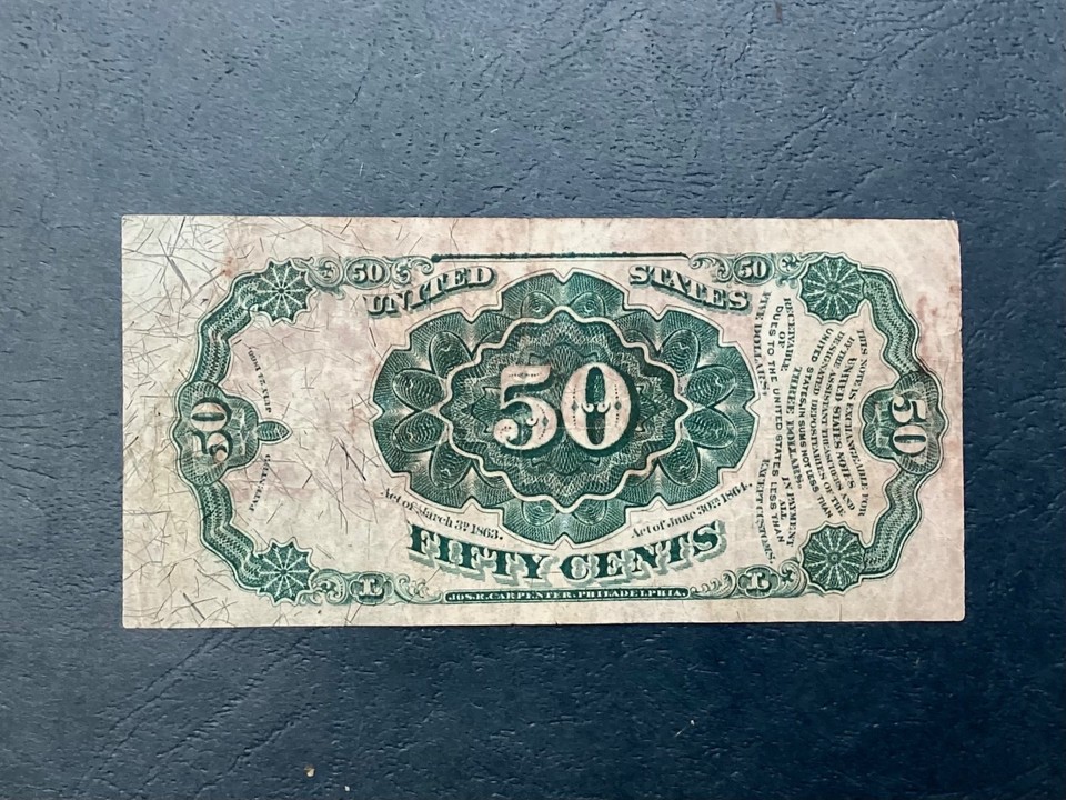 ~ US FRACTIONAL CURRENCY 50 FIFTY CENTS FIFTH 5TH ISSUE - CRAWFORD - FR ...