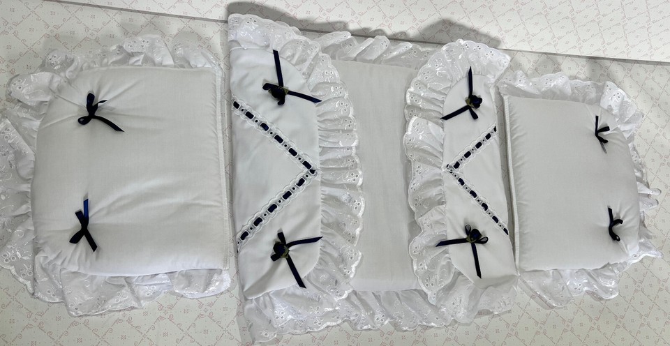 COACH BUILT PRAM BEDDING SET + MATTRESS for Silver Cross Dolls Oberon ...