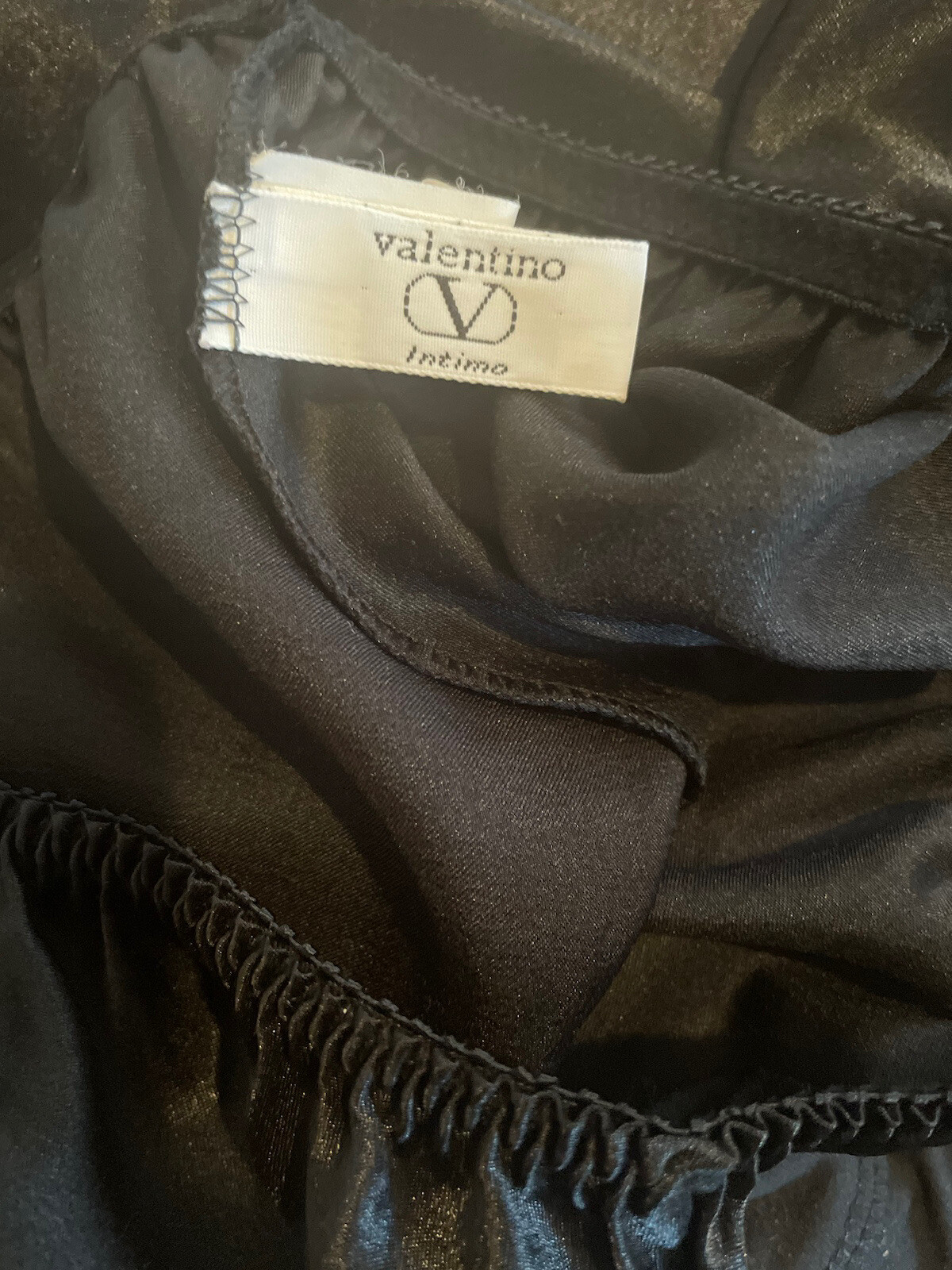 VALENTINO INTIMO Vintage Lingerie Satin Lace Black Hi… - Gem