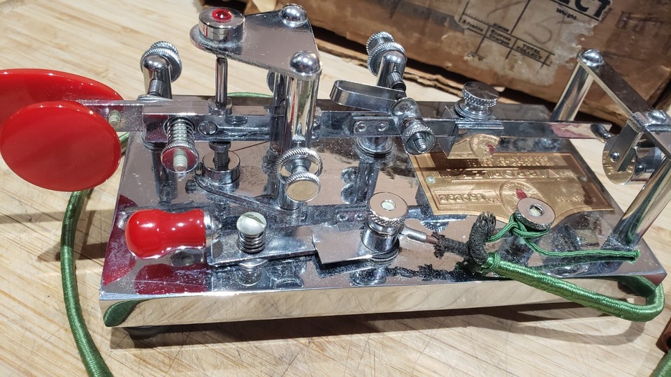 VTG Vibroplex lightning bug deluxe #160292 radio key morse code semi ...