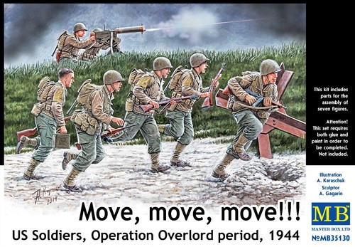 Master Box MB 1/35 35130 WWII US Soldiers Operation Overlord Period (7 ...