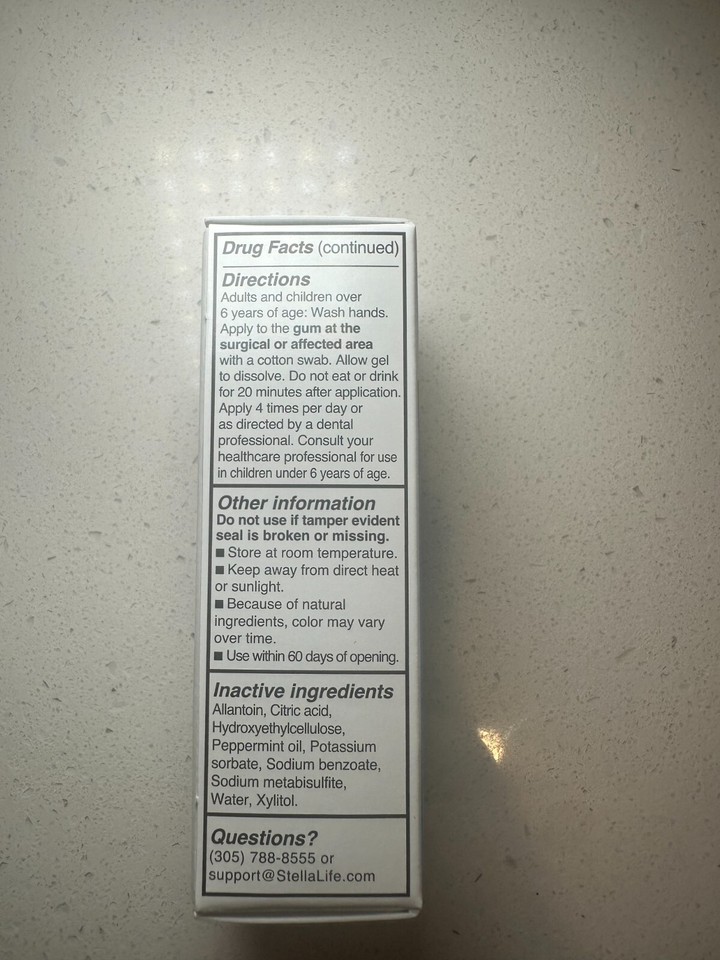 StellaLife VEGA Oral Gel Dry Socket Dry Mouth Canker Sore Tooth ...