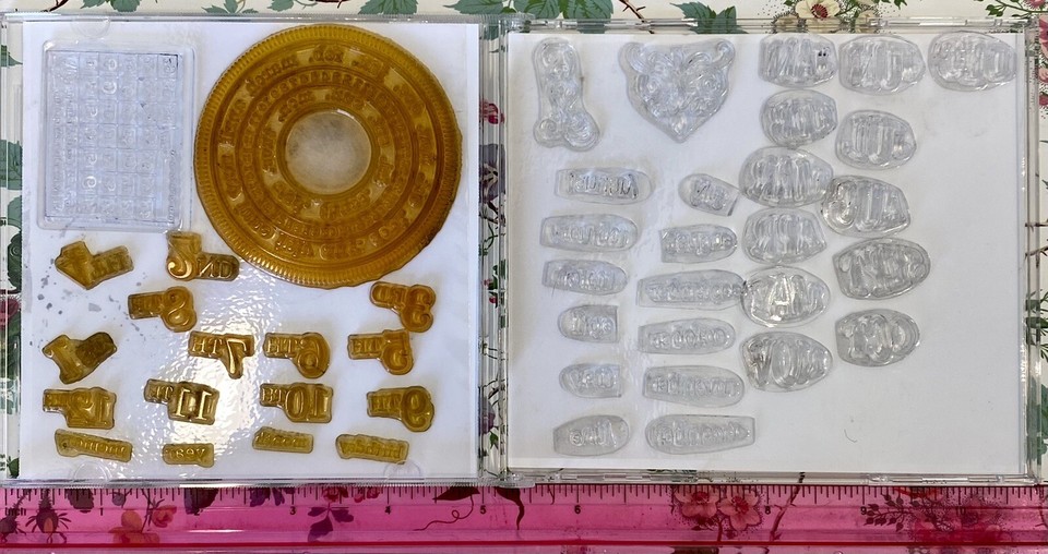 CALENDAR STAMP SET journal date day week month year october may save ...