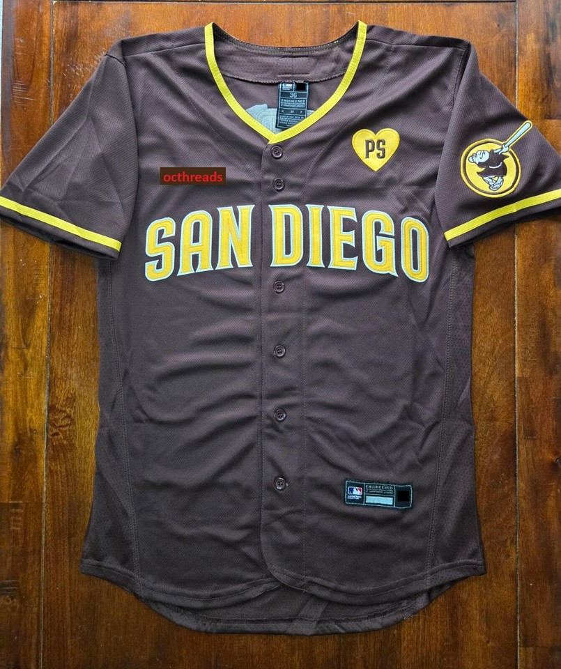 NEW MENS LUIS ARRAEZ SAN DIEGO PADRES STITCHED JERSEY BROWN S M L XL PS ...