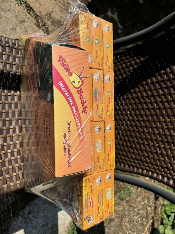 RARE 1999 Video Buddy Interactive Play Game System w/ 12 SEALED VHS ...