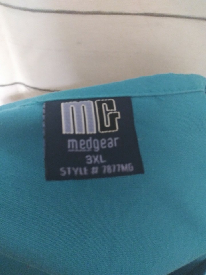 Women's MG Medgear Solid Color Medical Scrub Top, Size 3XL | eBay