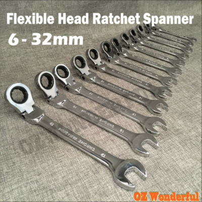 6-32mm Flexible Head Ratchet Gear Spanner Chrome Vanadium Wrench ...